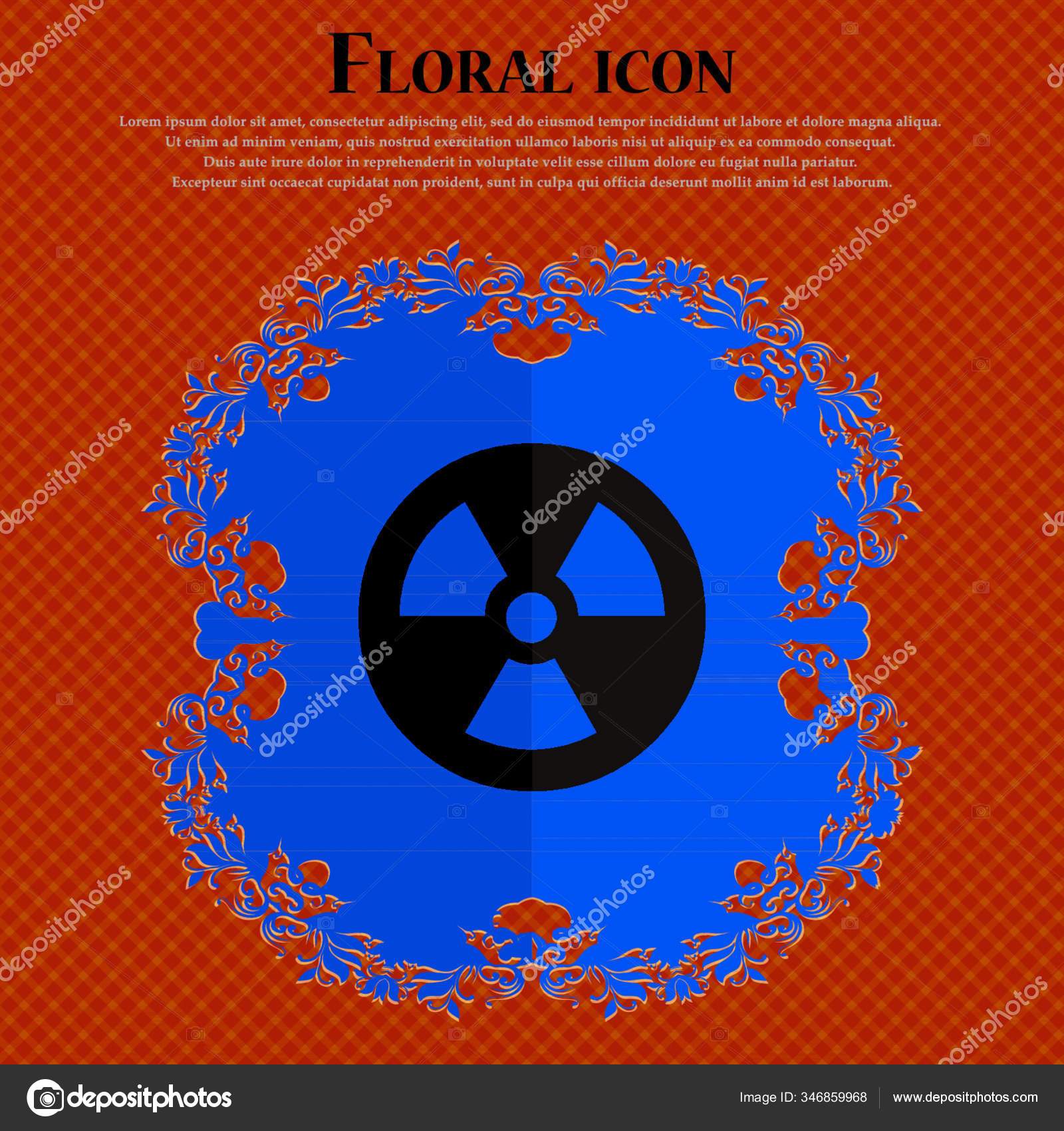 Radiation Floral Flat Design Blue Abstract Background Place Your Text ...