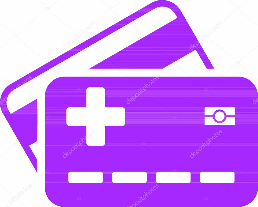 Icono de vector de tarjetas de seguro m dico. El estilo es s mbolo ...