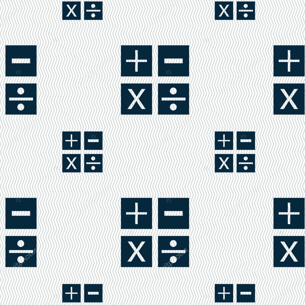 Multiplicaci n, divisi n, m s, menos icono Matem ticas s mbolo Matem ticas. Patr n sin costuras ...