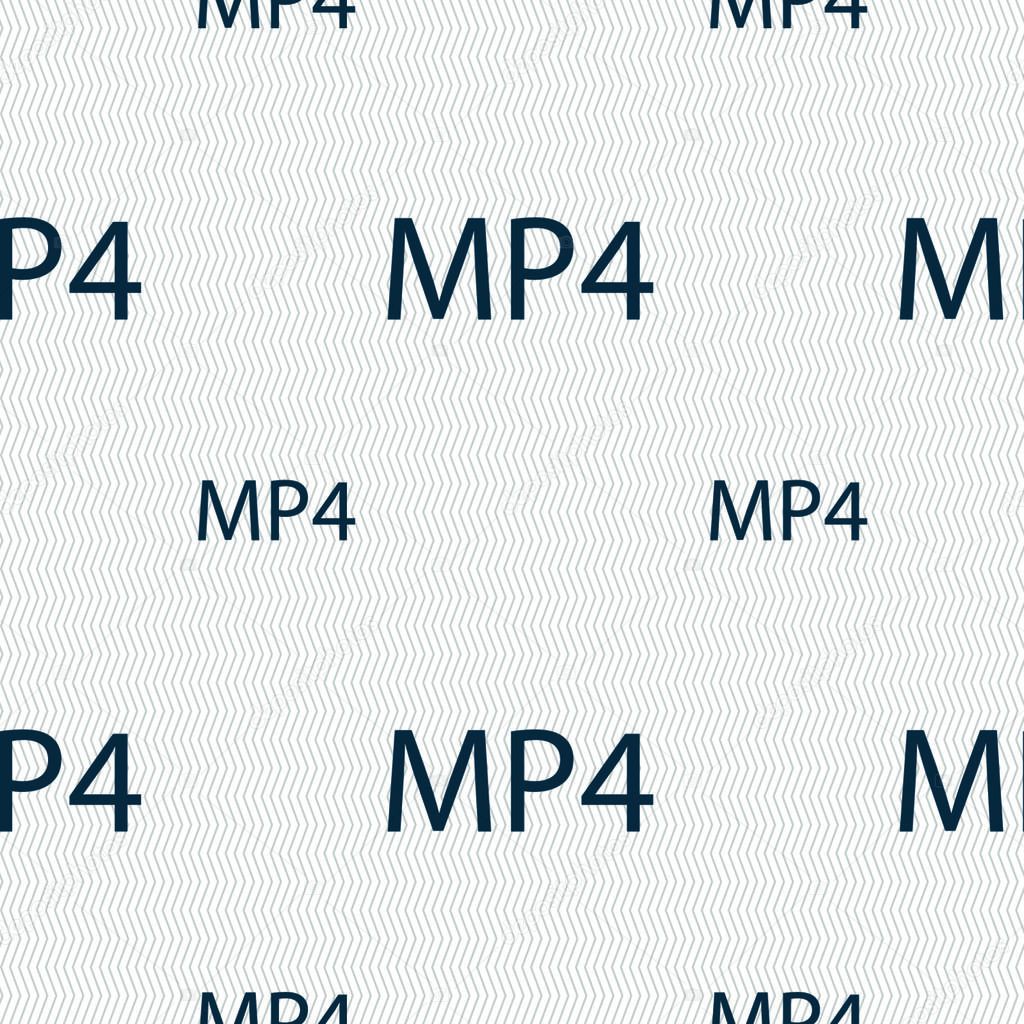 Mpeg4 icono de signo de formato de vídeo. símbolo. Patrón sin costuras ...