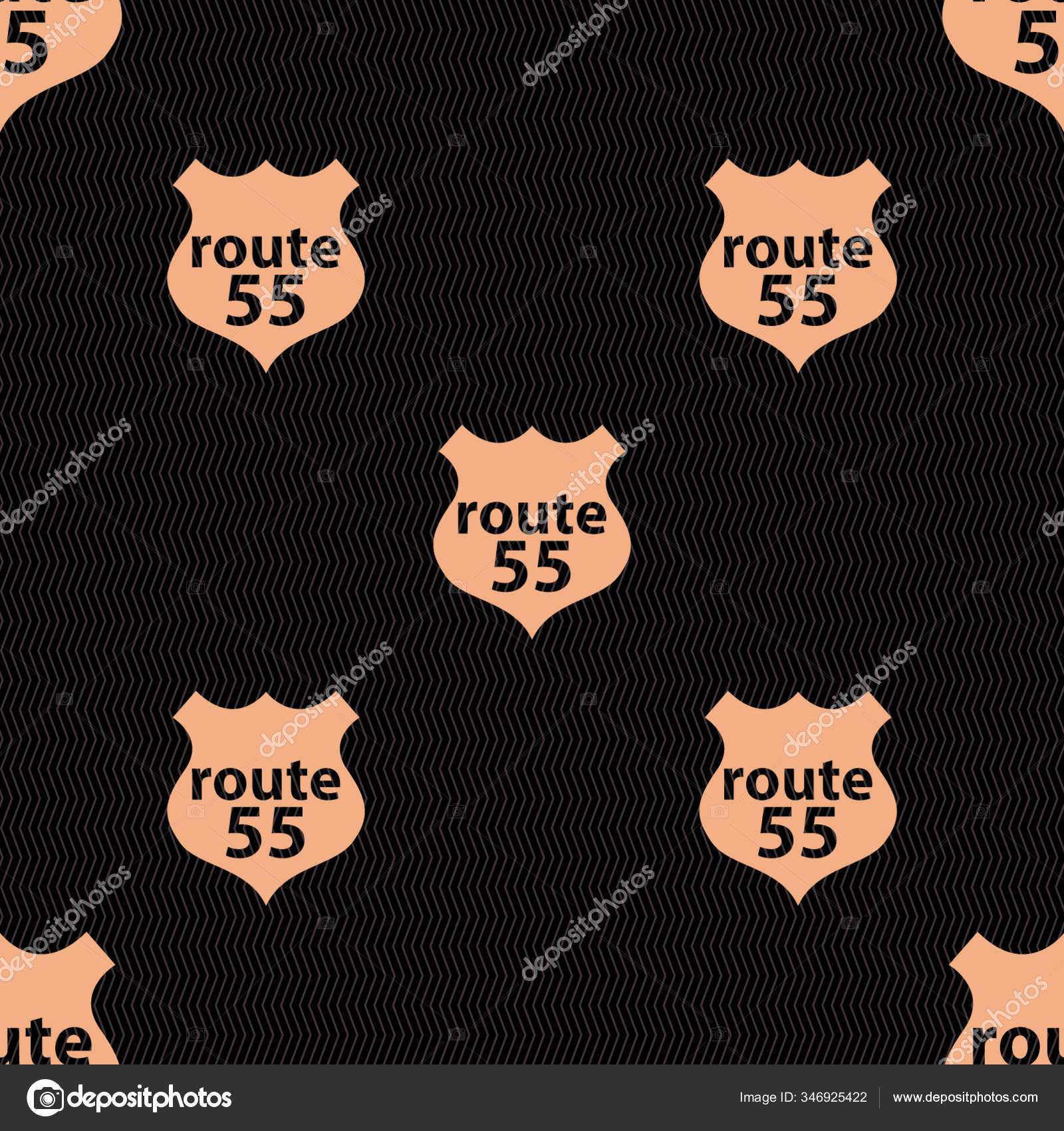Route Highway Icon Sign Seamless Abstract Background Geometric Shapes ...