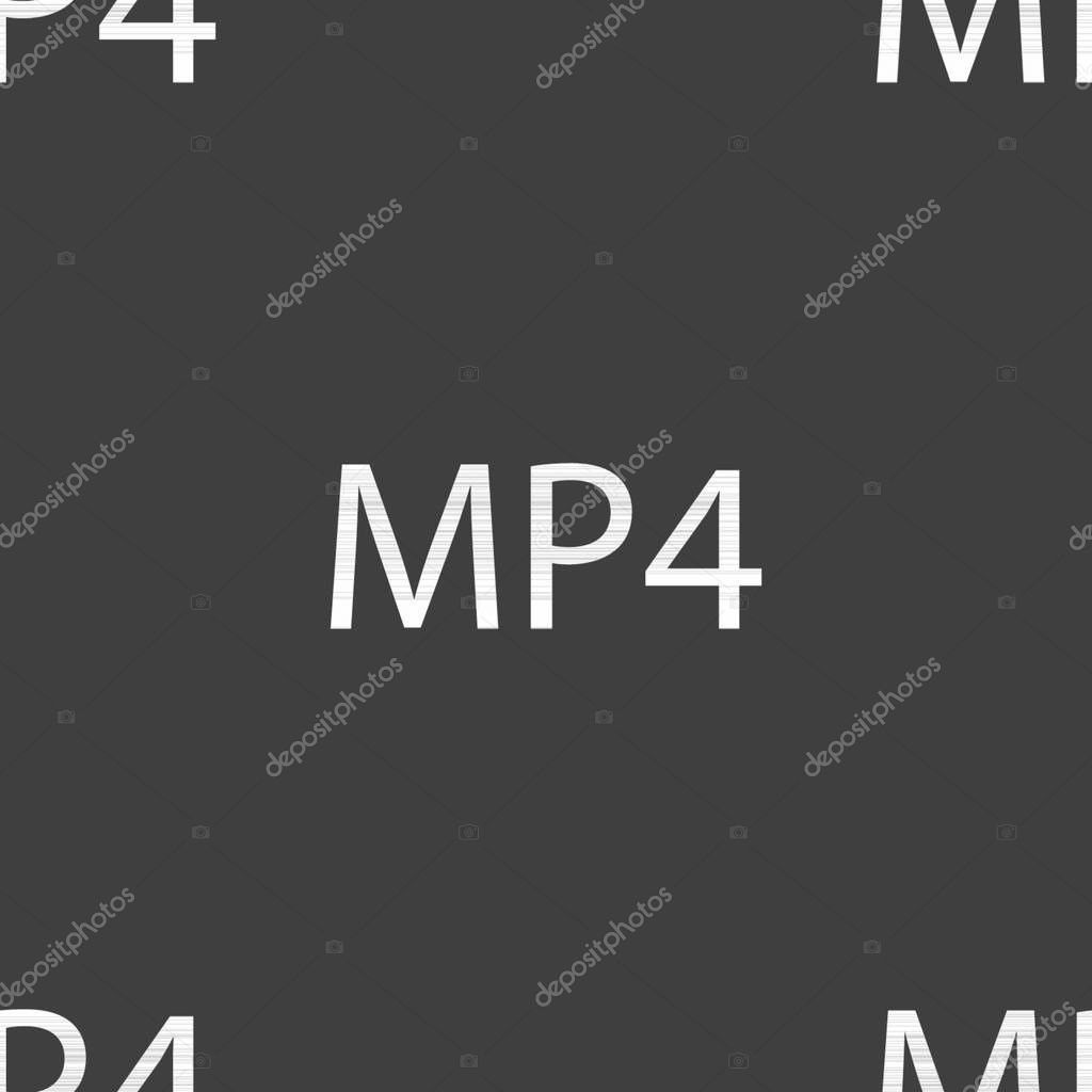 Mpeg4 icono de signo de formato de v deo. s mbolo. Patr n sin costuras sobre un fondo gris ...