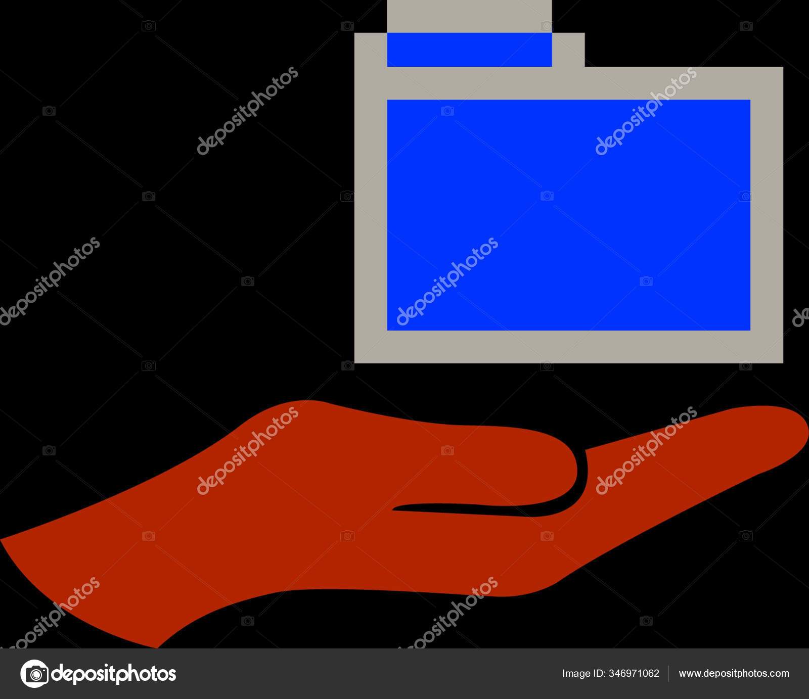 Kézi Mappa Ikon Kézi Kezében Egy Mappa Ikon Izolált Vektor Stock Vektor ...