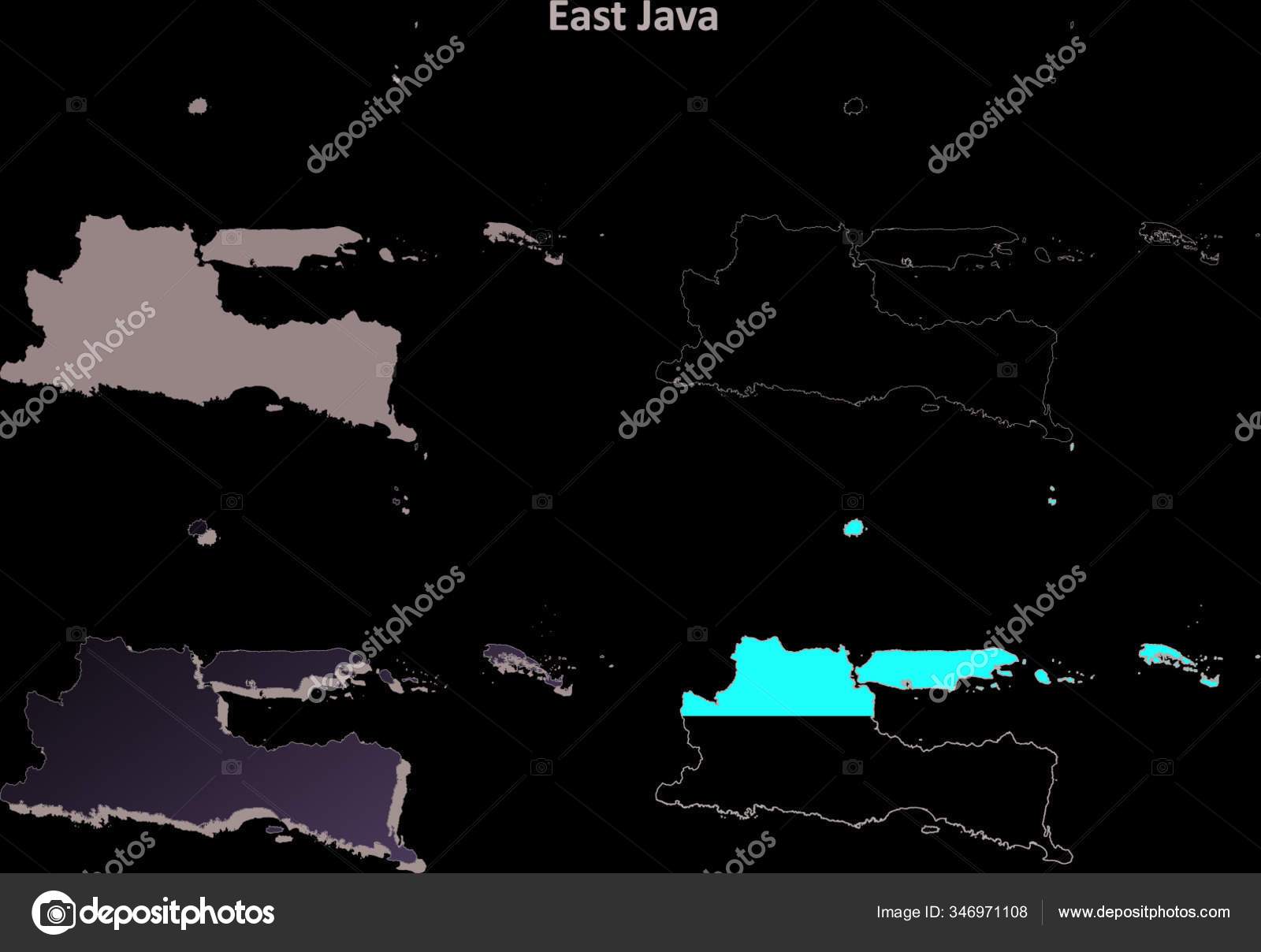 East Java Blank Detailed Vector Outline Map Set Stock Vector Image by ...