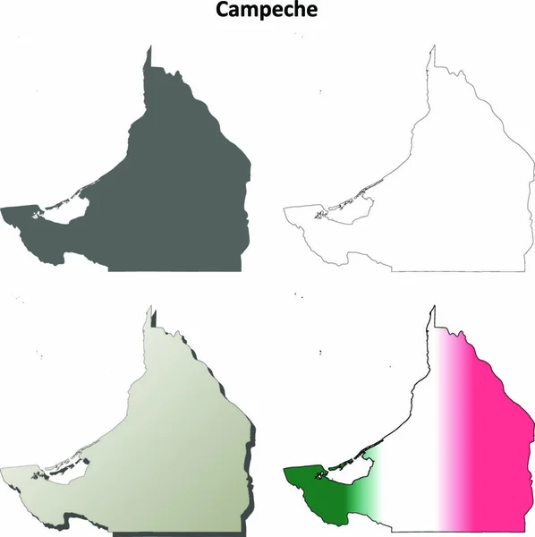 Amapa Blanco Detallado Vector Contorno Mapa Conjunto Vector De Stock