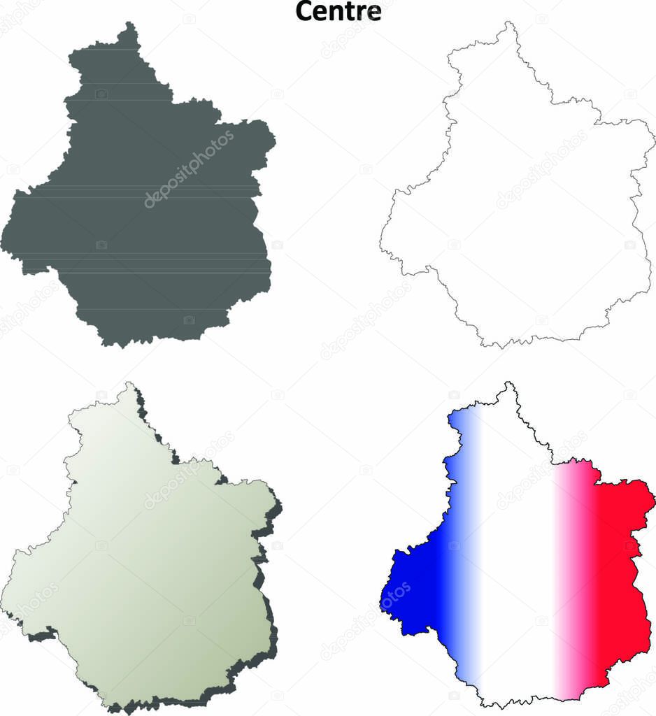 Centro Región Blanco Esquema Detallado Mapa Conjunto Vector de stock ...