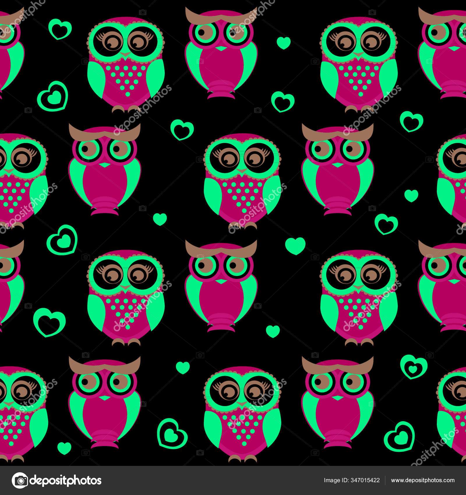 Cute Colorful Owl Background