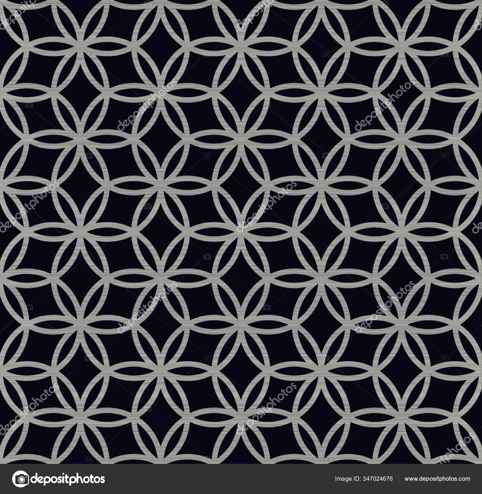 Vector Black White Seamless Hexagonal Floral Lace Line Circle Pattern ...