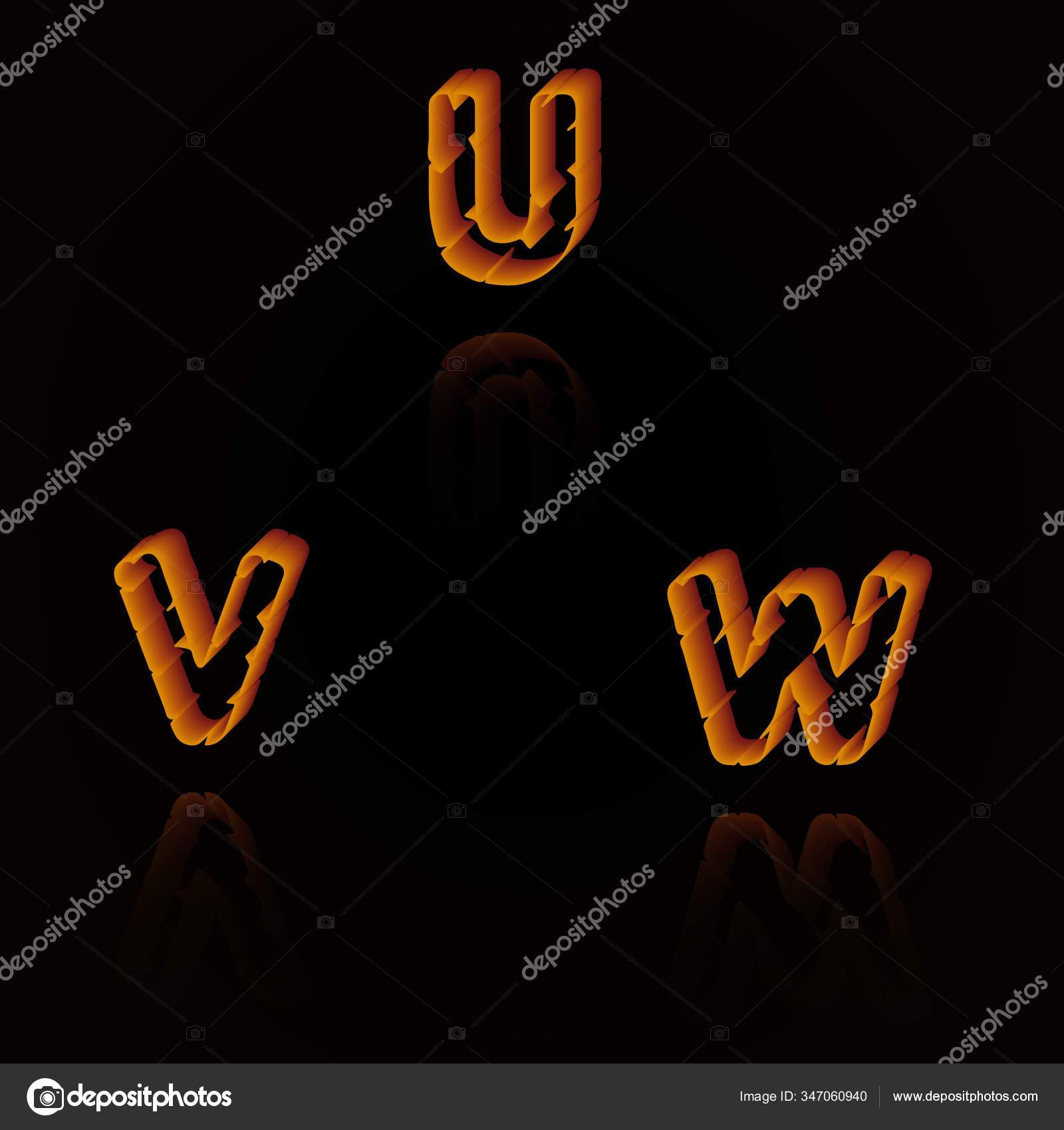 Sketch Jagged Alphabet Letters Effect Shadow White Background Stock ...