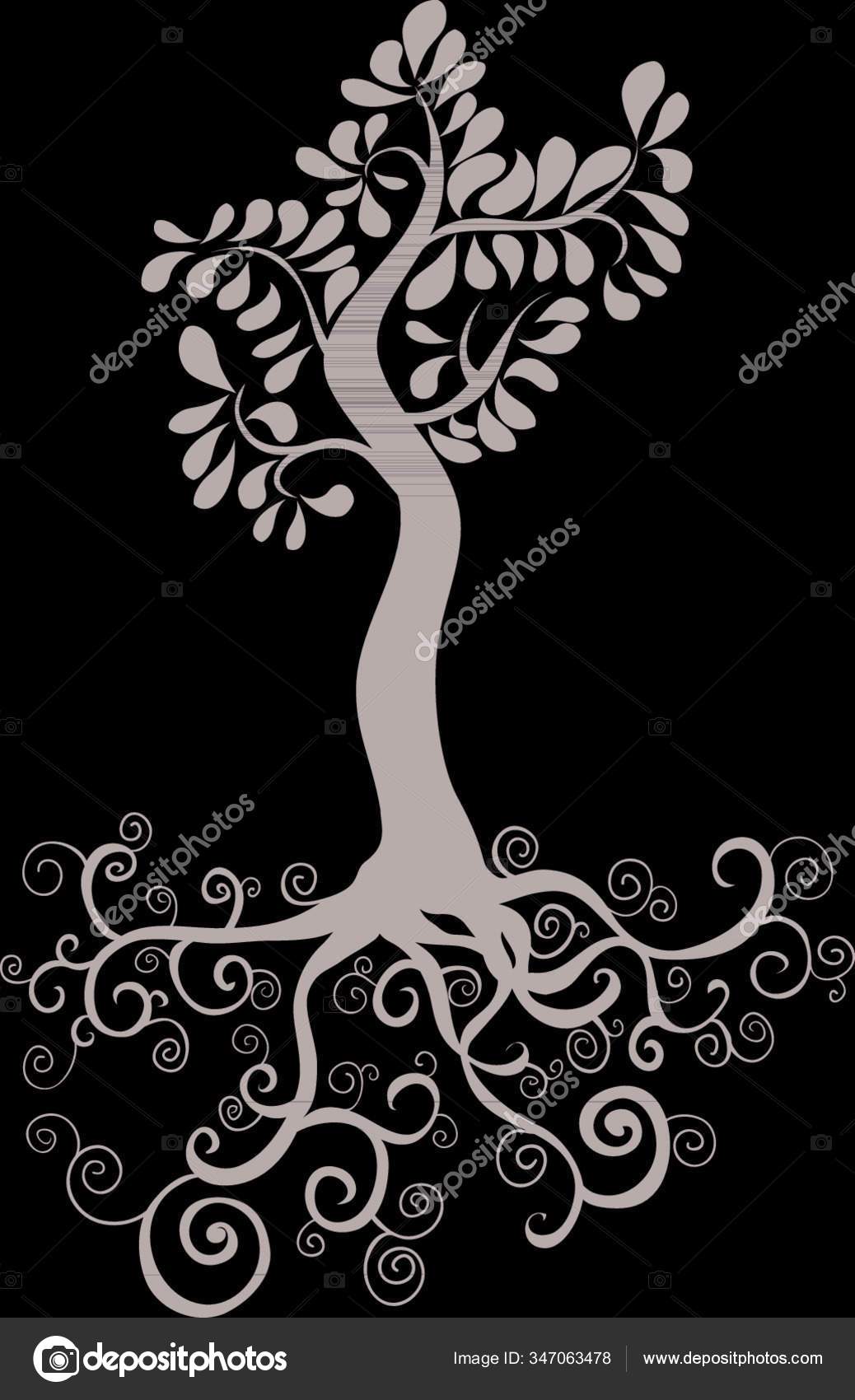 Curly Tree Illustration
