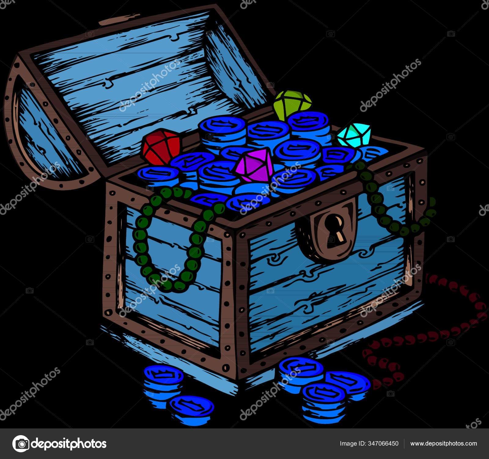 Treasure Chest Drawing Vector Illustration Stock Vector by ©YAYImages ...