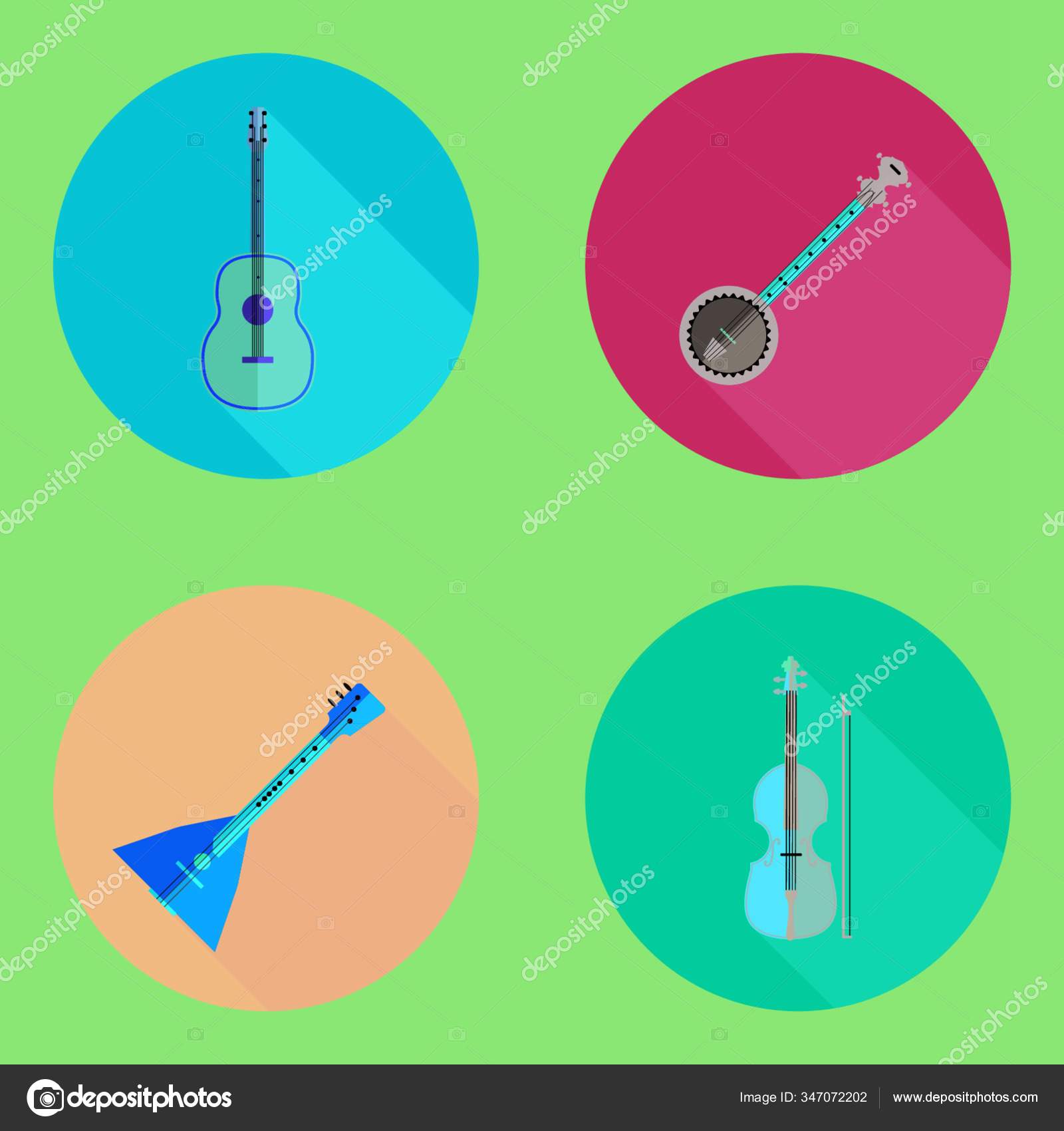 Icons Musical Instruments Isolated Background Stock Vector by ...