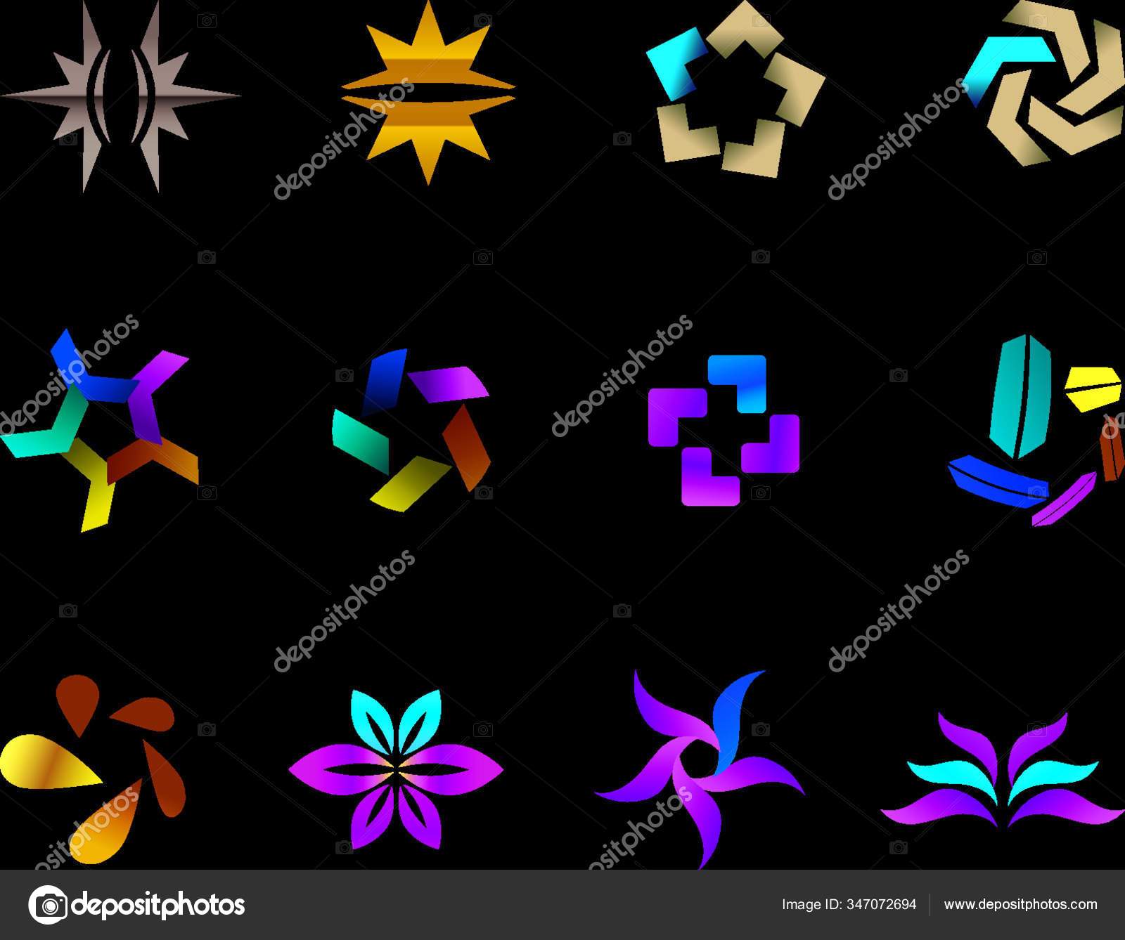Different Colorful Vector Symbols Set Stock Vector by ©YAYImages 347072694