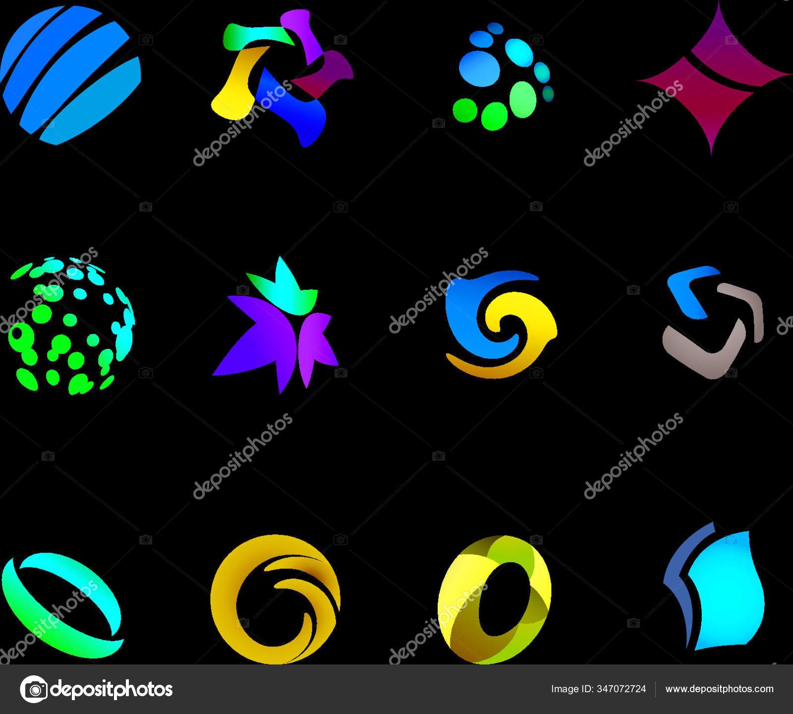 Different Colorful Vector Symbols Set Stock Vector Image by ©YAYImages ...