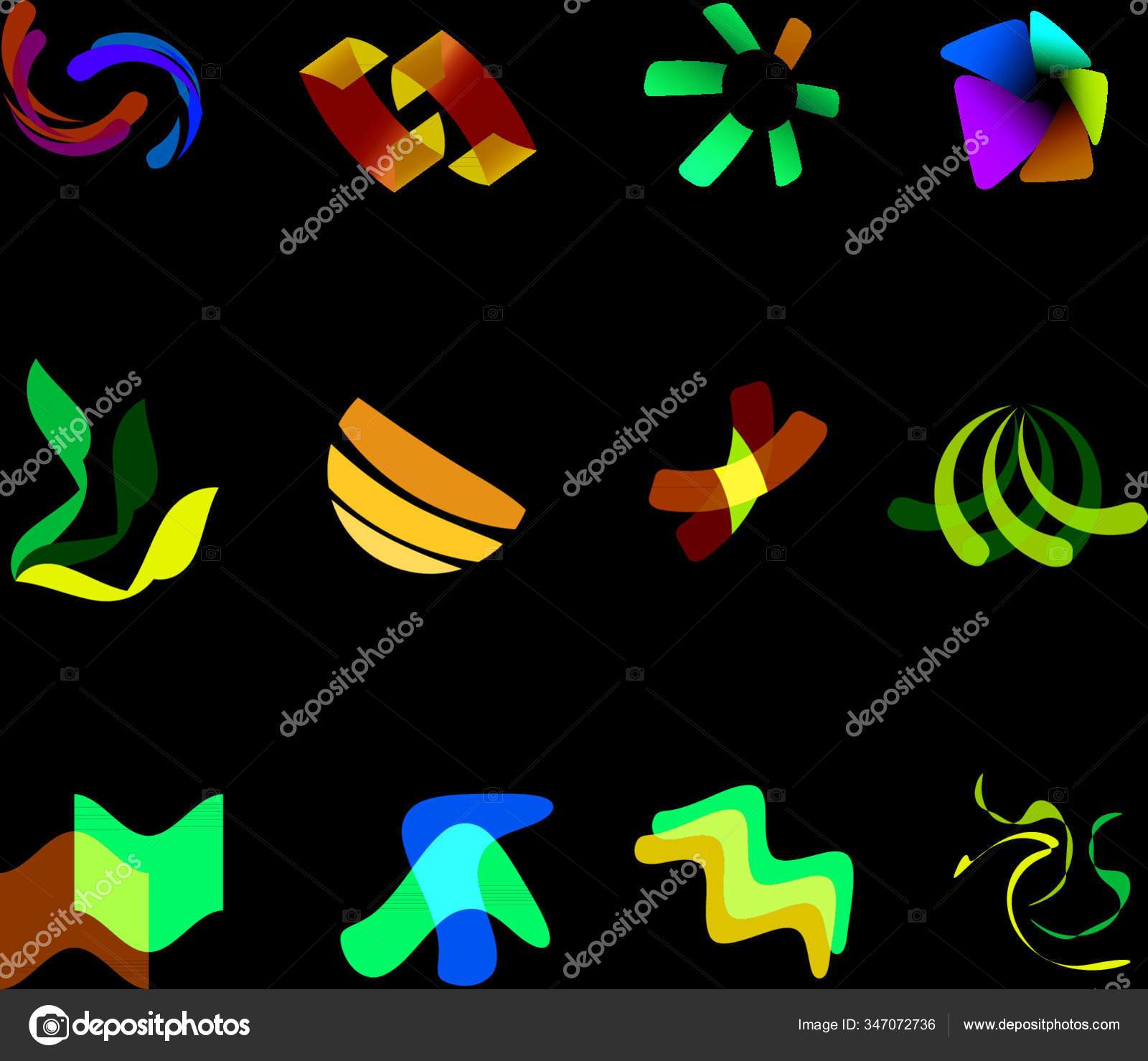 Diferentes Símbolos Vetoriais Coloridos Conjunto imagem vetorial de ...