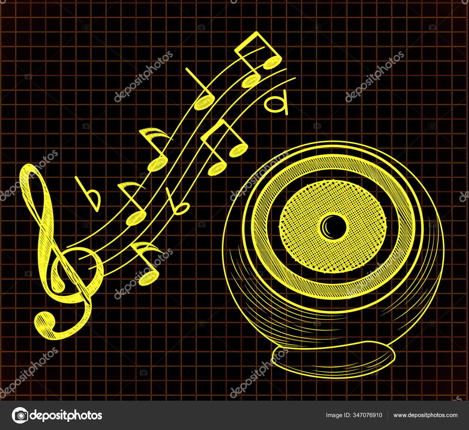 Doodle Audio Speaker Paper Background Stock Vector by ©YAYImages 347076910