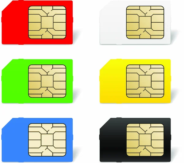 Different types of SIM card. Vector illustration, flat design. Stock ...