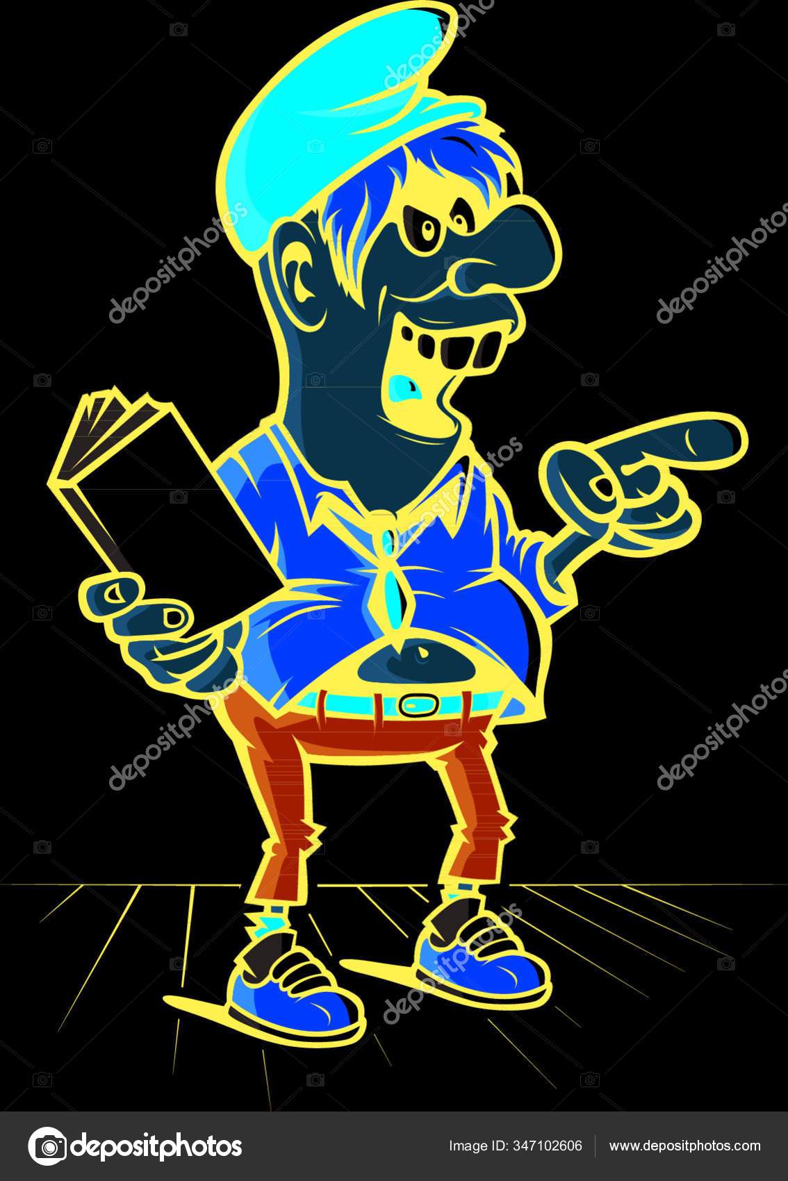 Cartoon Hooligan Student Mascot Vector Illustration Stock Vector by ...