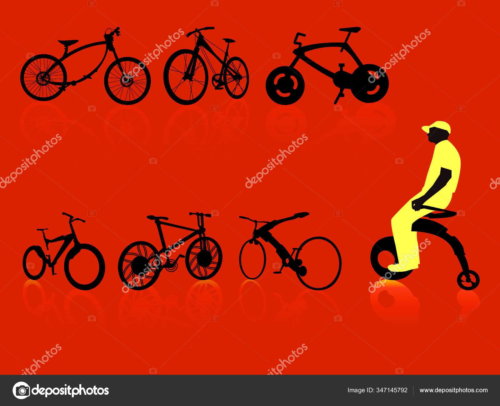 Riding Modern Bike Background Stock Vector Image by ©YAYImages #347145792