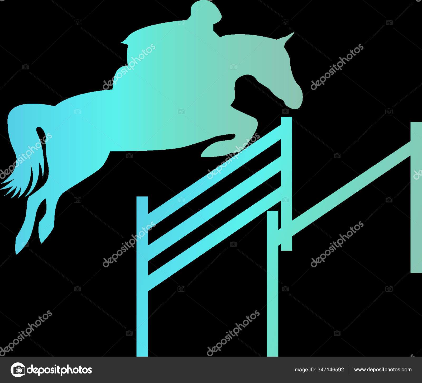 Vector Jockey Jumping Horse Stock Illustration by ©YAYImages #347146592