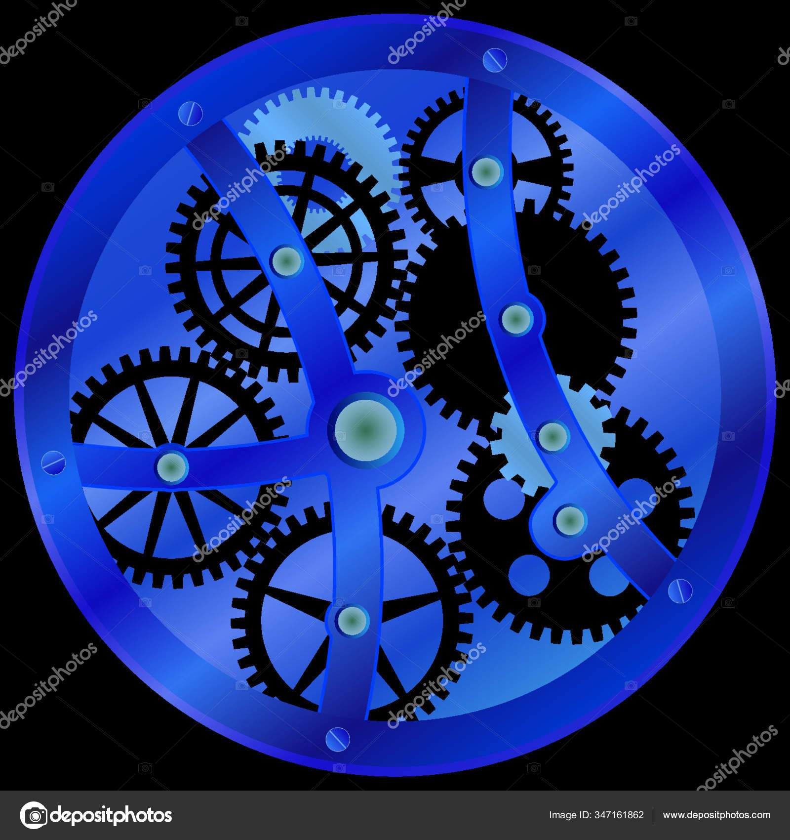 Image Mechanism Gear Wheels White Background Stock Vector Image by ...