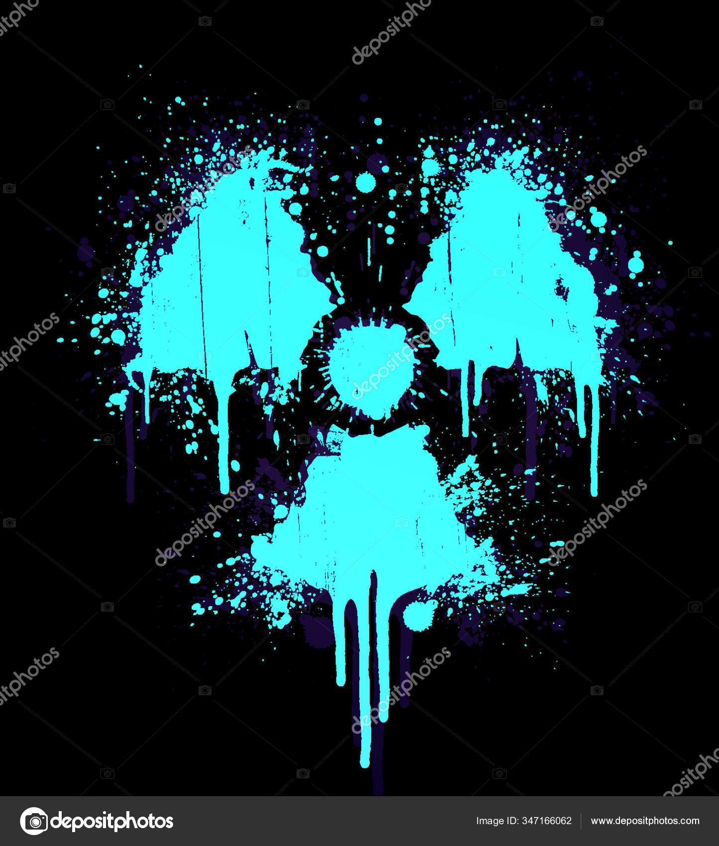 Vector Illustration Blood Splatter Design Element Shape Radioactive ...