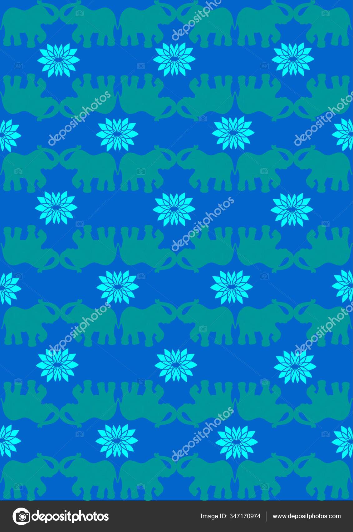 Traditional Indian Elephant Pattern Background Vector File Available ...