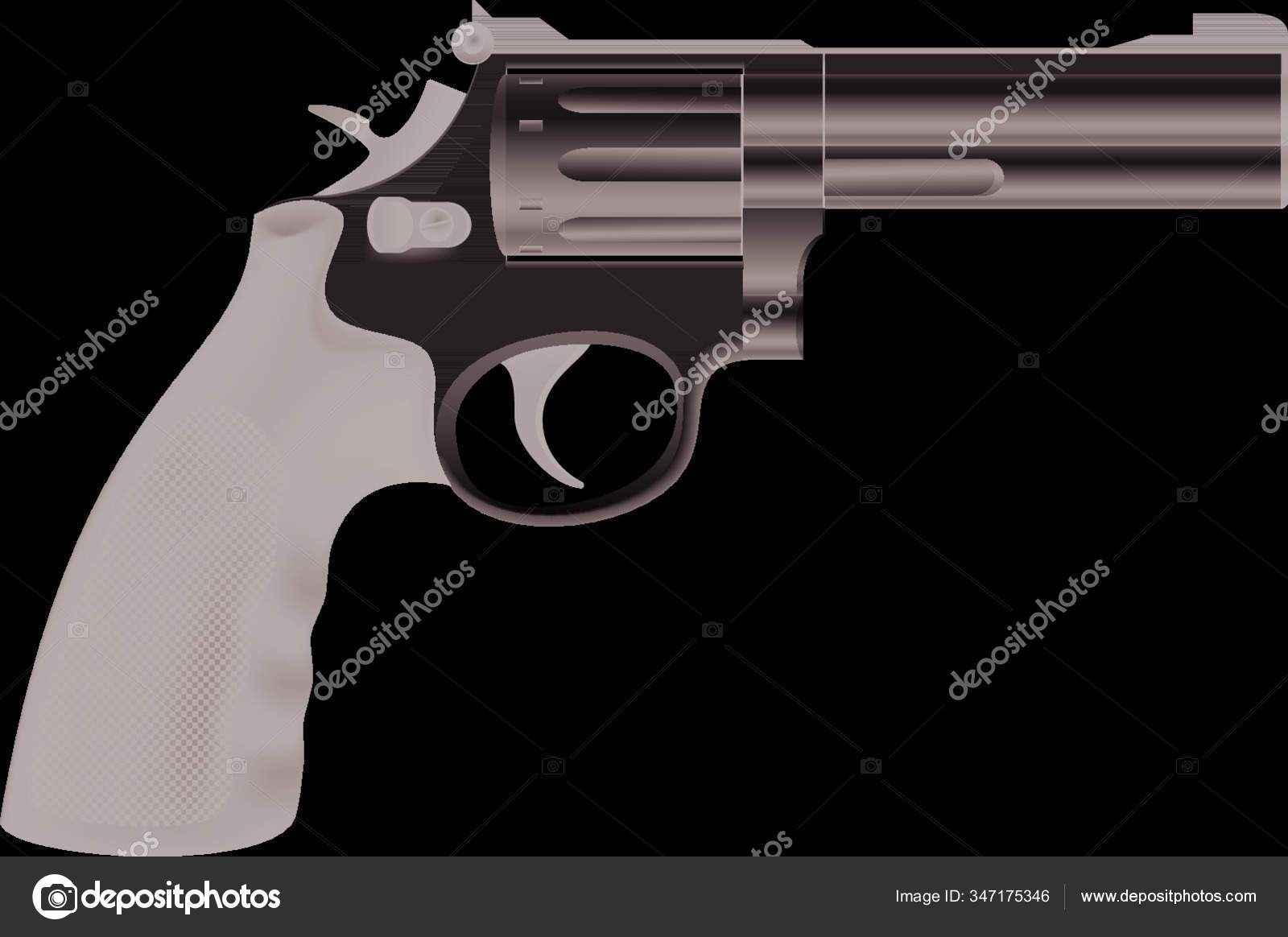 Realistic Revolver Illustration White Background Design Stock Vector by ...
