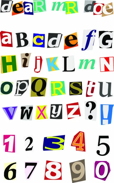 Ripped newspaper font Vector Art Stock Images | Depositphotos