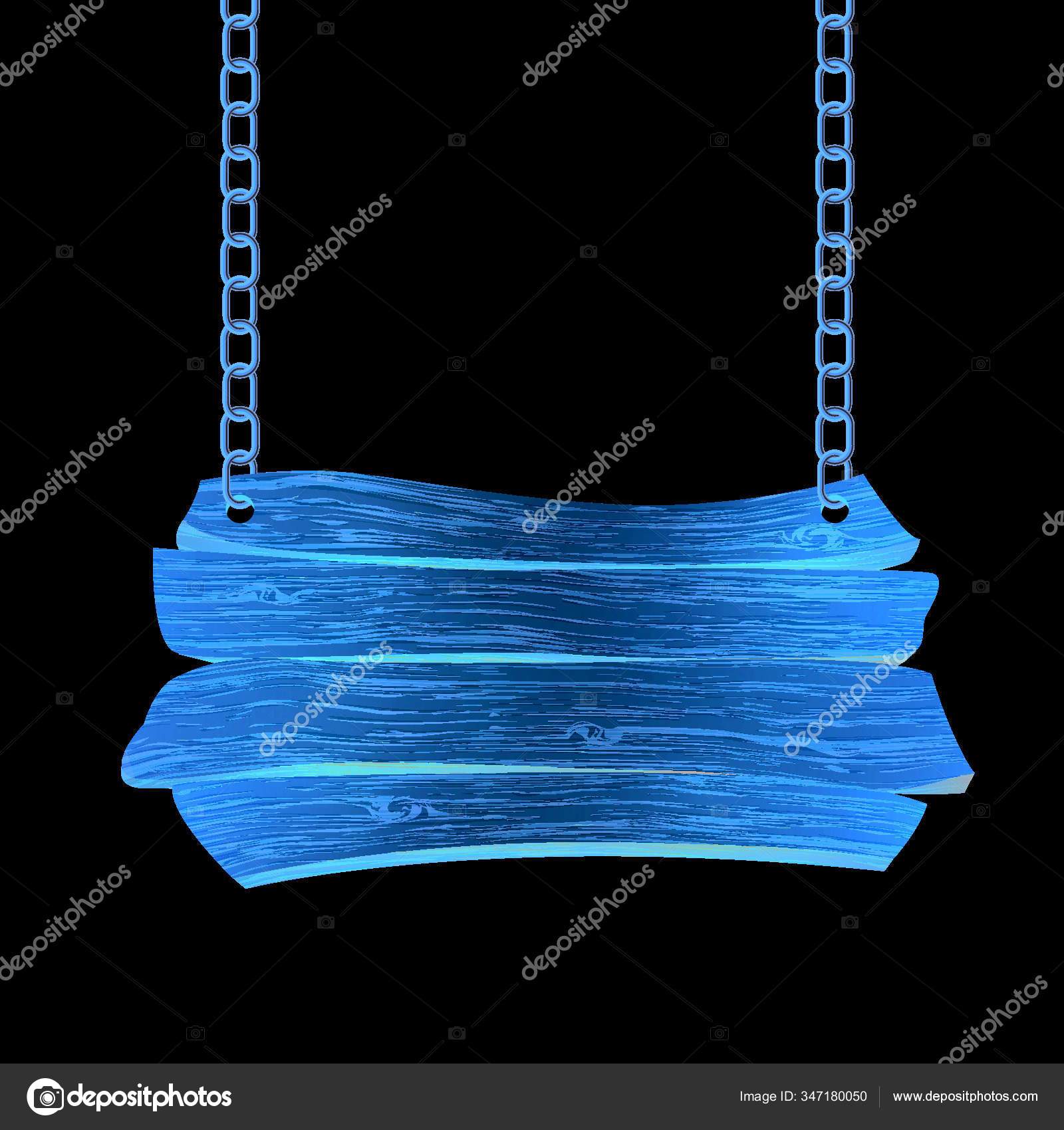 Wooden Sign Suspended Chains Vector Illustration Stock Vector Image by ...