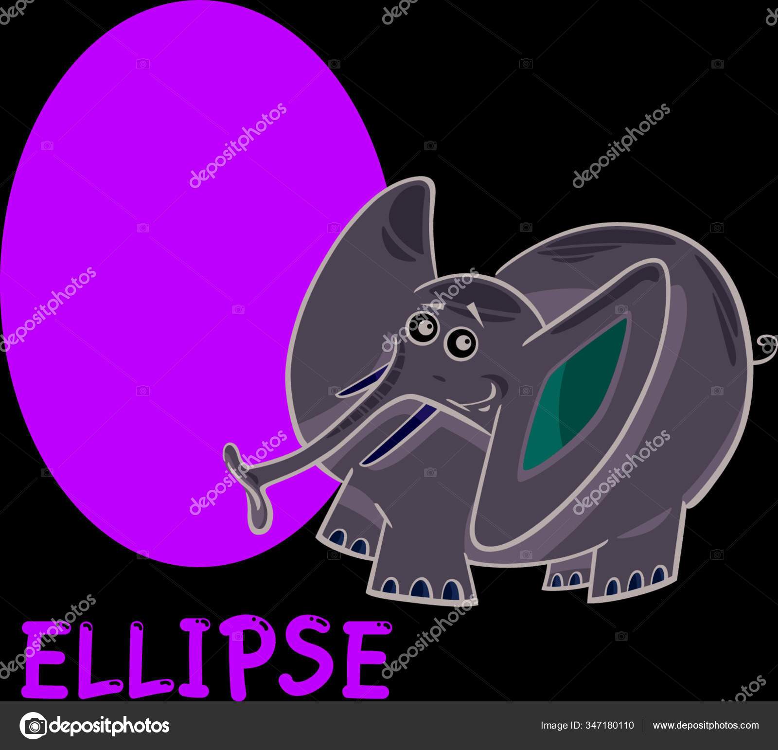 Ilustración Dibujos Animados Elipse Forma Geométrica Básica Oval Con ...