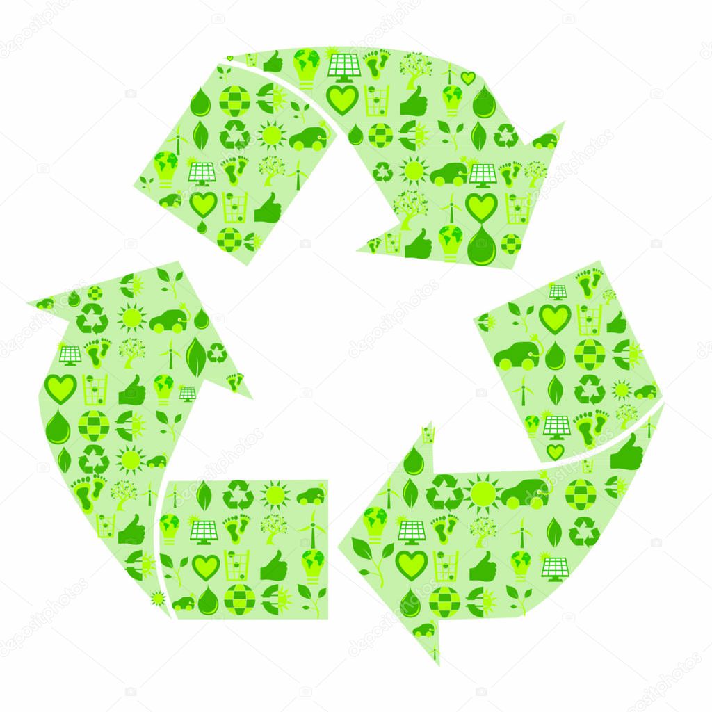 Reciclaje s mbolo lleno de bio eco relacionados con el medio ambiente iconos y s mbolos en ...