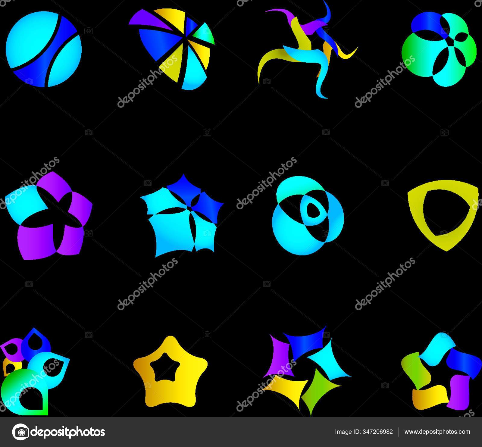 Different Colorful Vector Symbols Set Stock Vector by ©YAYImages 347206982