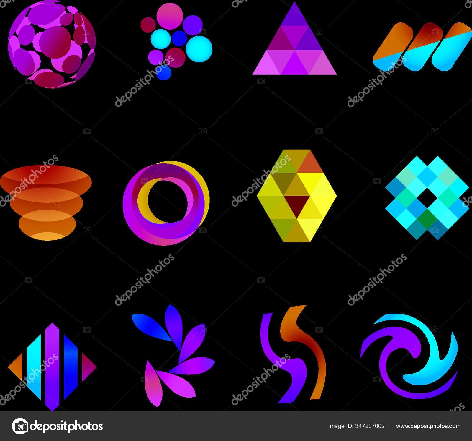 Different Colorful Vector Symbols Set Stock Vector Image by ©YAYImages ...