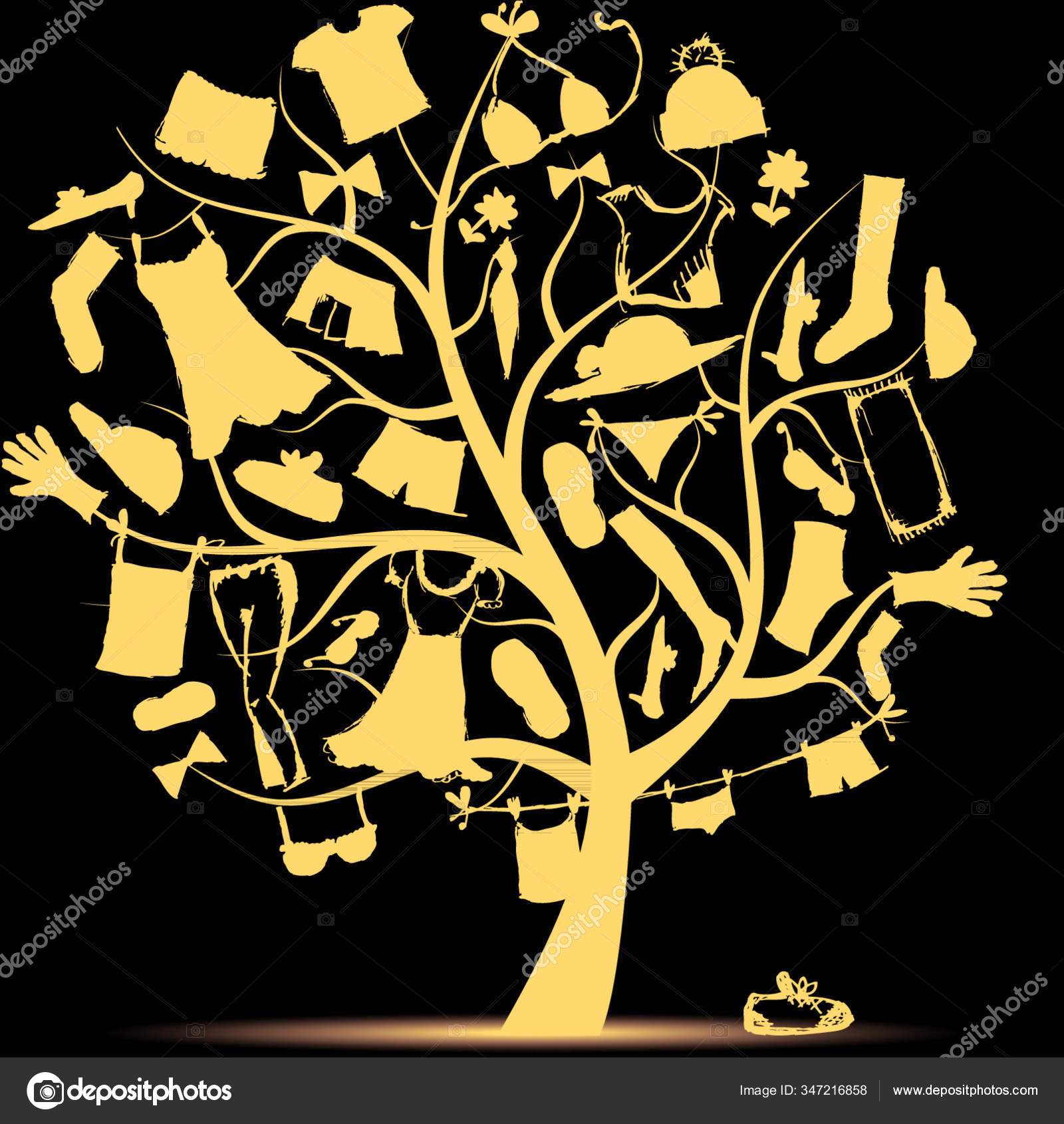 Wardrobe Clothes Tree Your Design Stock Vector Image by ©YAYImages ...