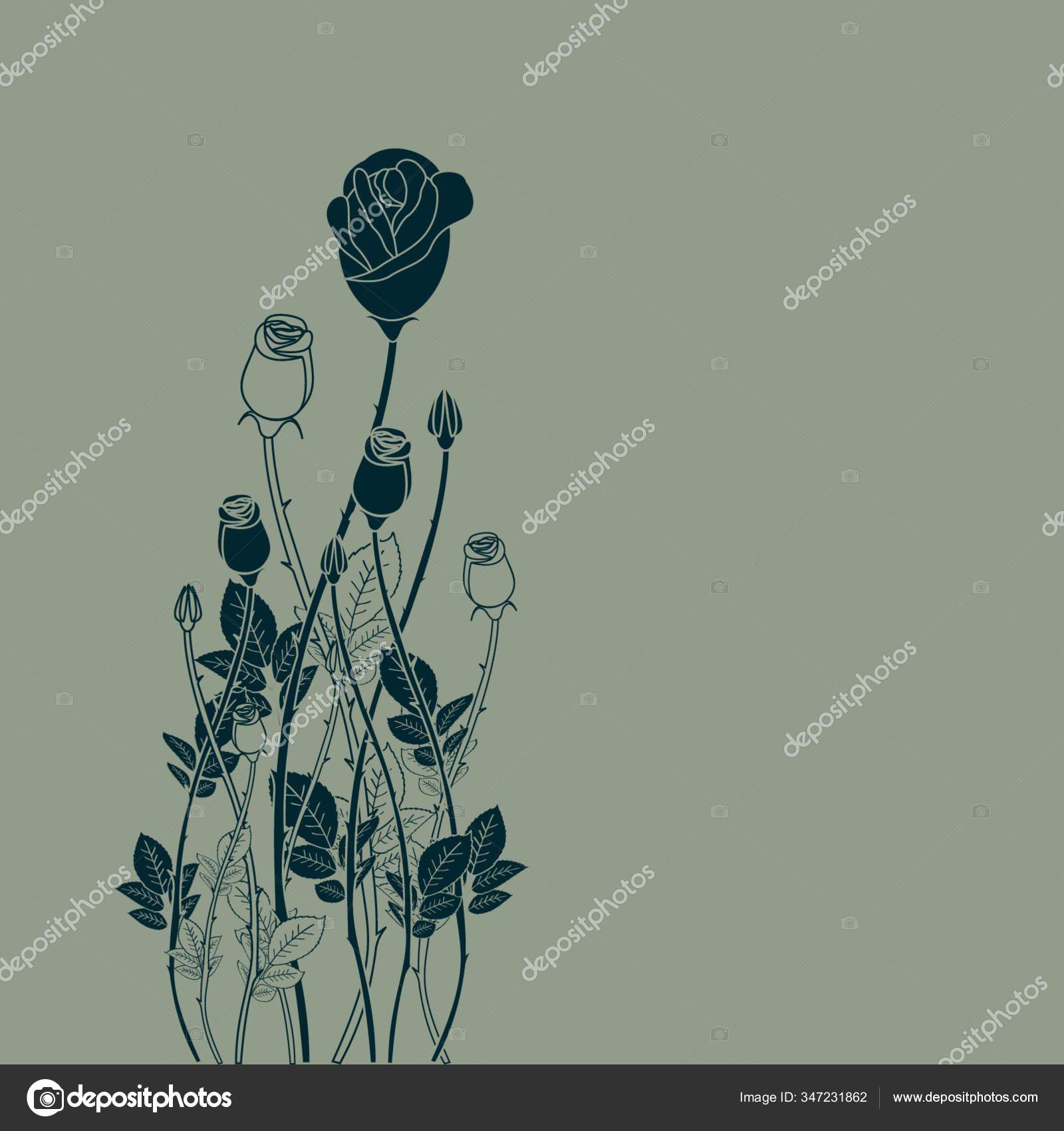 Rose Flower Brown Background Stock Vector Image by ©YAYImages #347231862