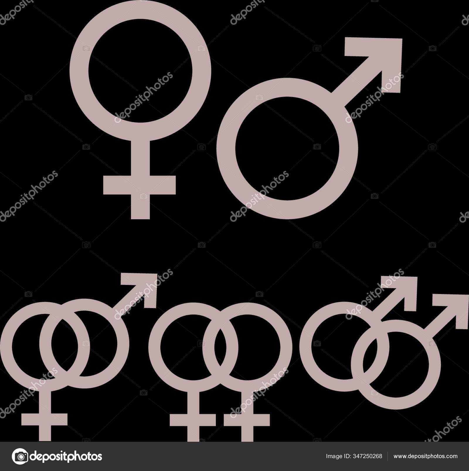 Signos Iconos Masculinos Femeninos Presentados Por Separado Así Como ...