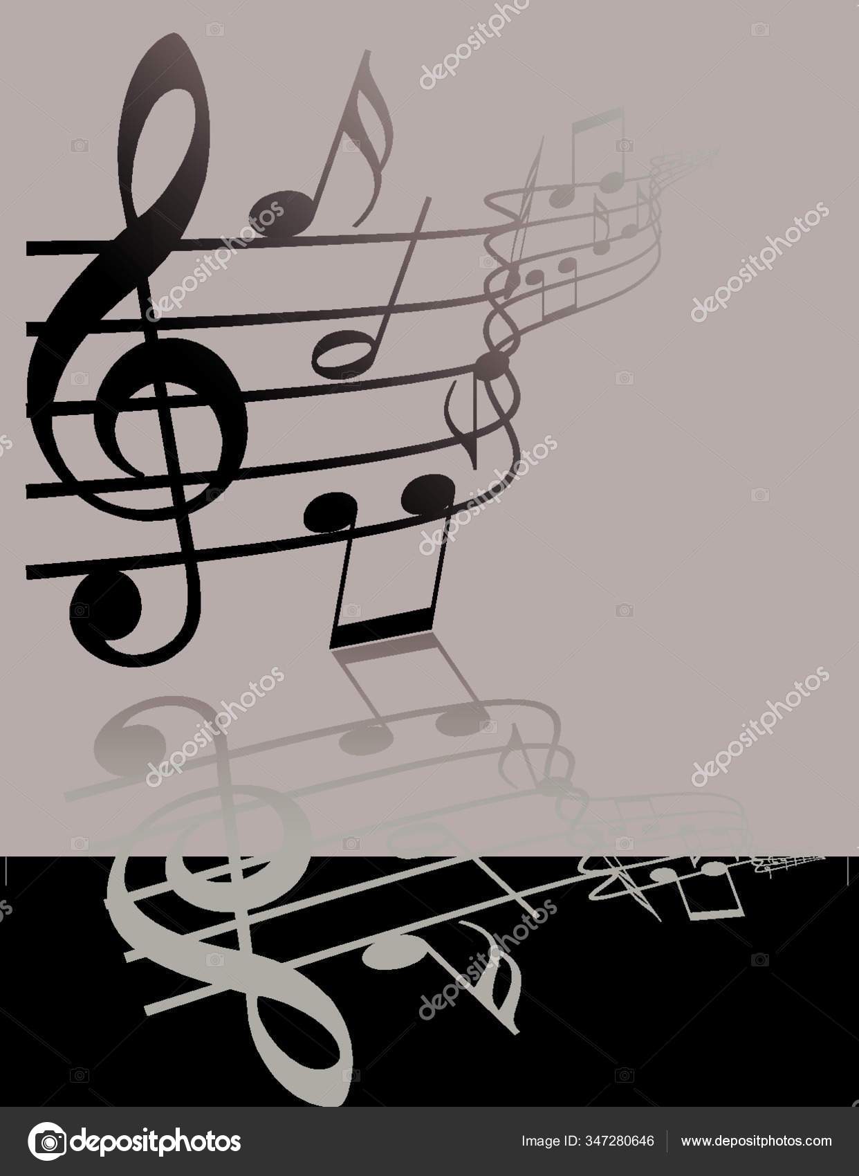 Music Theme White Notes Black Background Stock Vector Image by ...
