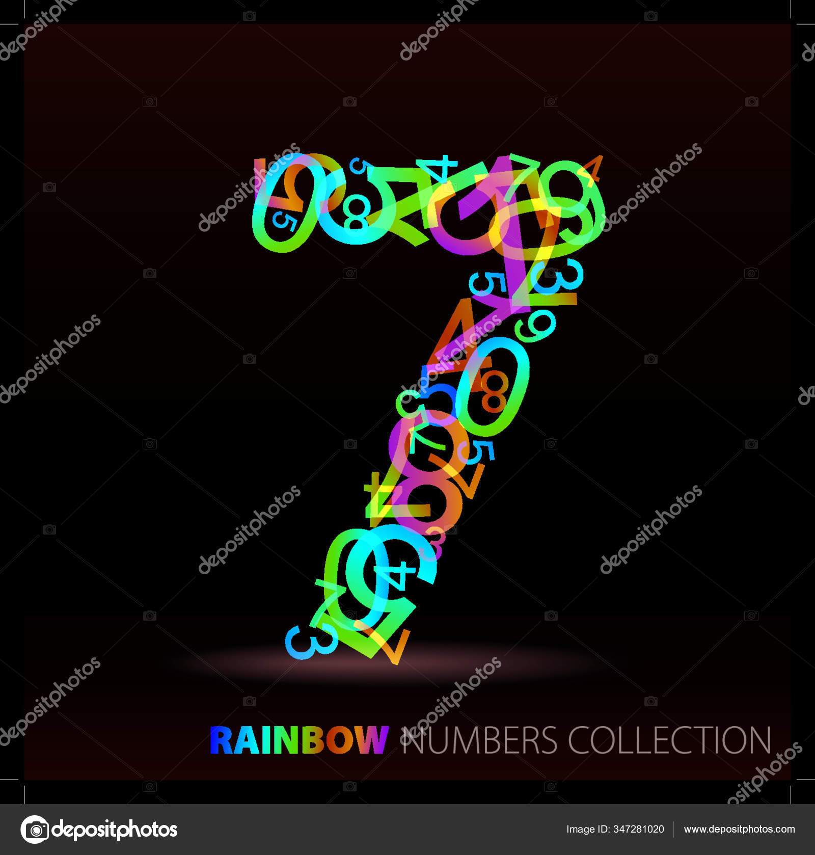 Number Seven Made Colorful Numbers Check Portfolio Other Numbers Stock ...