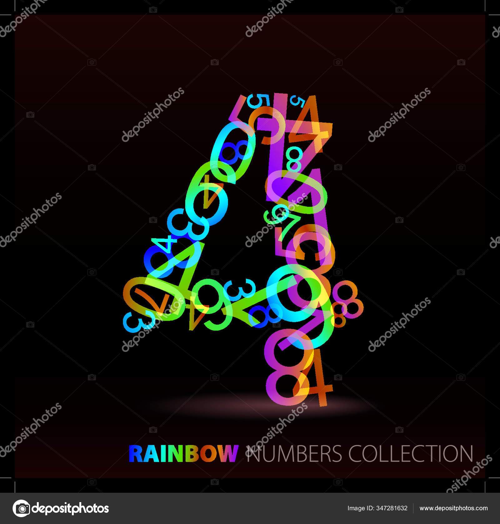 Number Four Made Colorful Numbers Check Portfolio Other Numbers Stock ...