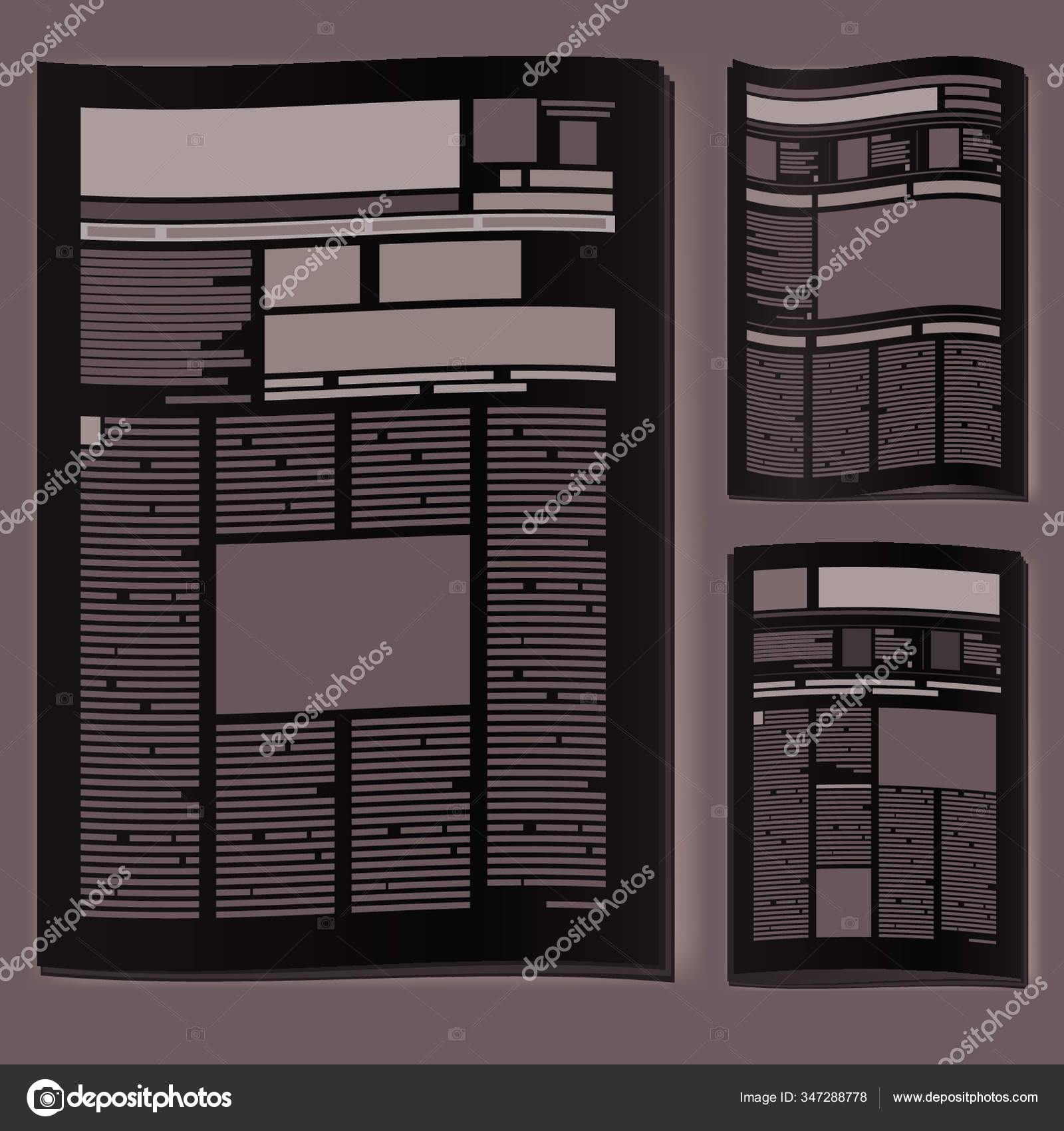 Set Number Two Newspaper Illustration White Background Stock Vector ...