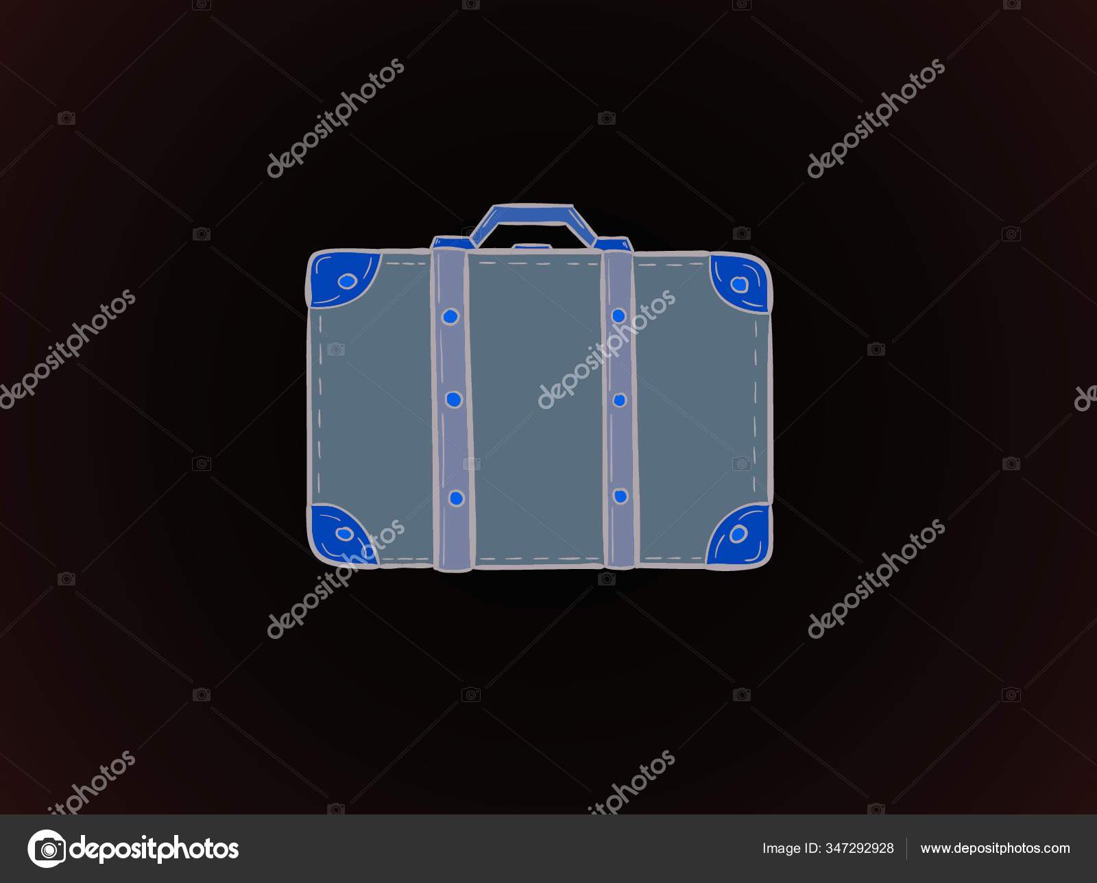 Sketch Suitcase Blue Background Stock Vector by ©YAYImages 347292928