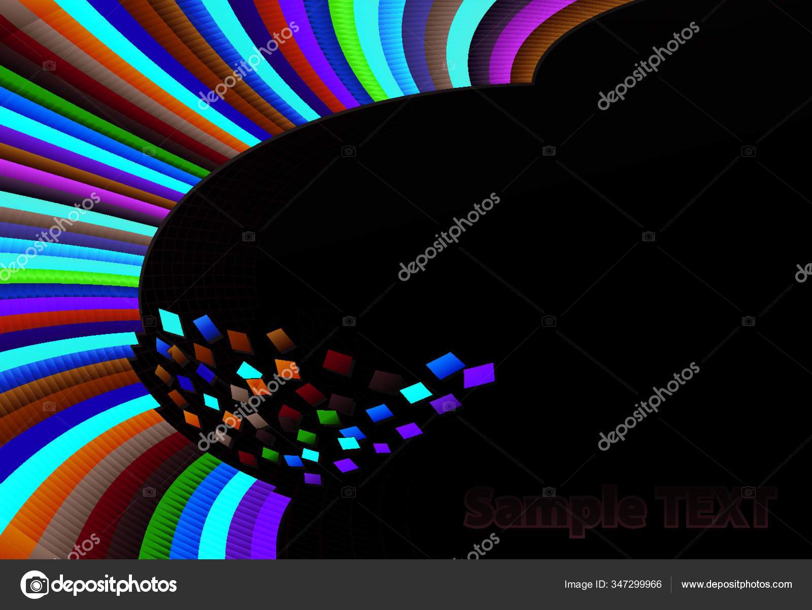 Vector Illustration Beautiful Corner Rainbow Wall Falling Pieces ...