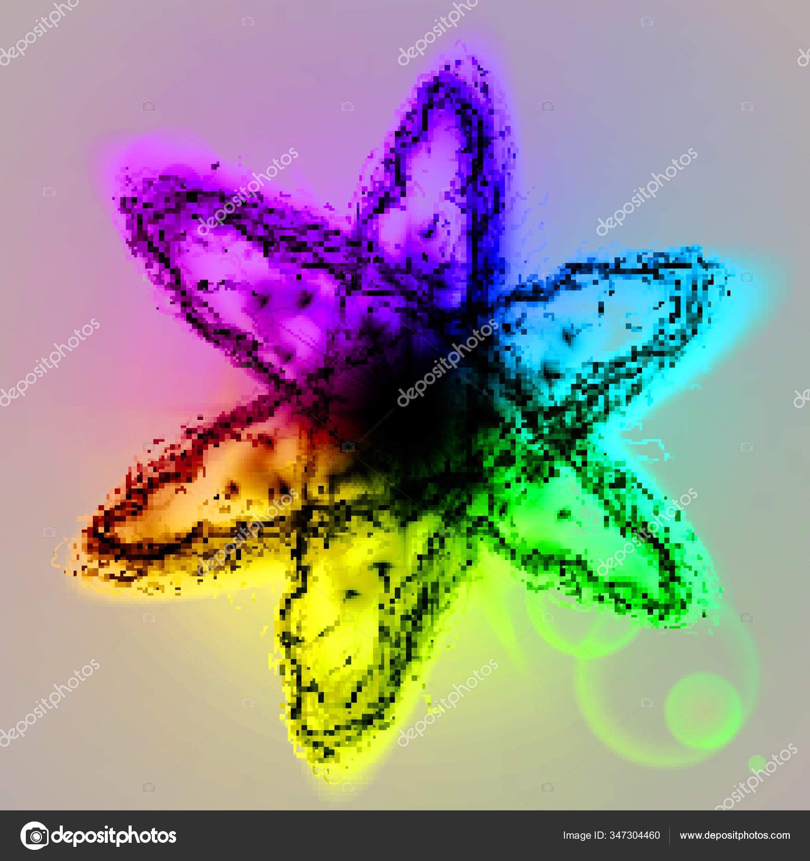 Atom Form Colorful Star Black Background Stock Vector by ©YAYImages ...