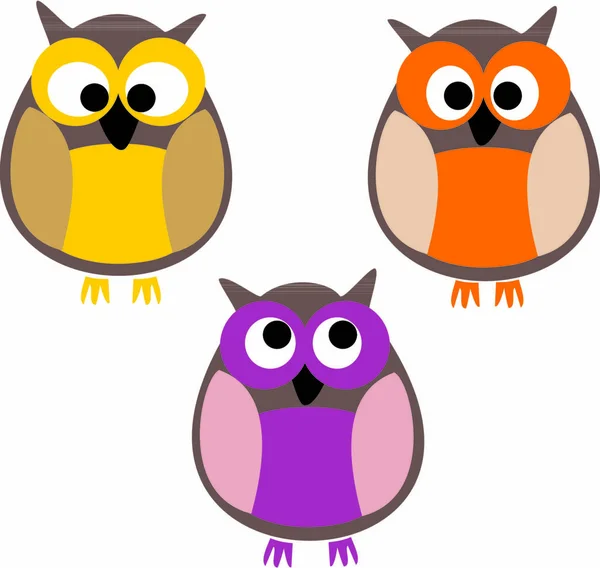 Color owls clip art Stock Vector Image by ©popocorn #7883797