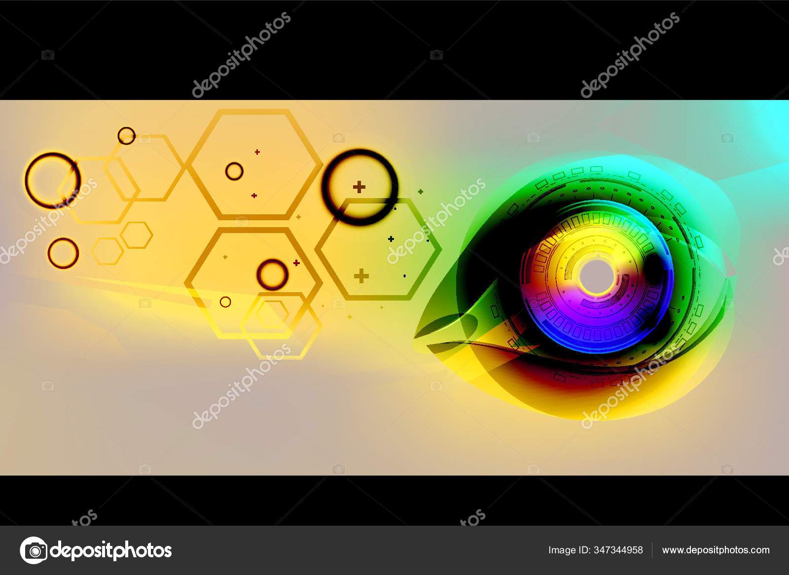 Eye Colorful Iris Learning Technology Background Stock Vector Image by ...