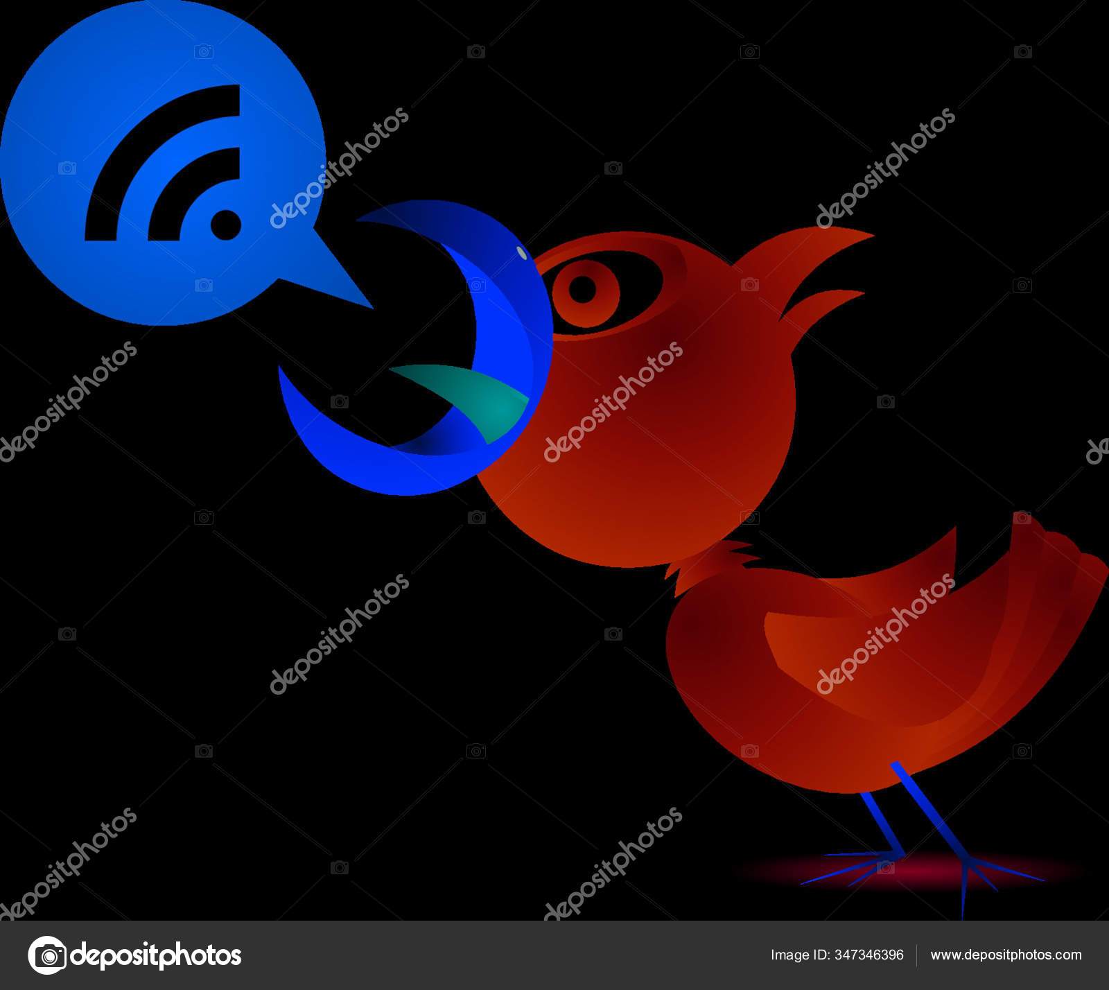 Cute Bluebird Yelling Out Important Message File Separated Layers ...