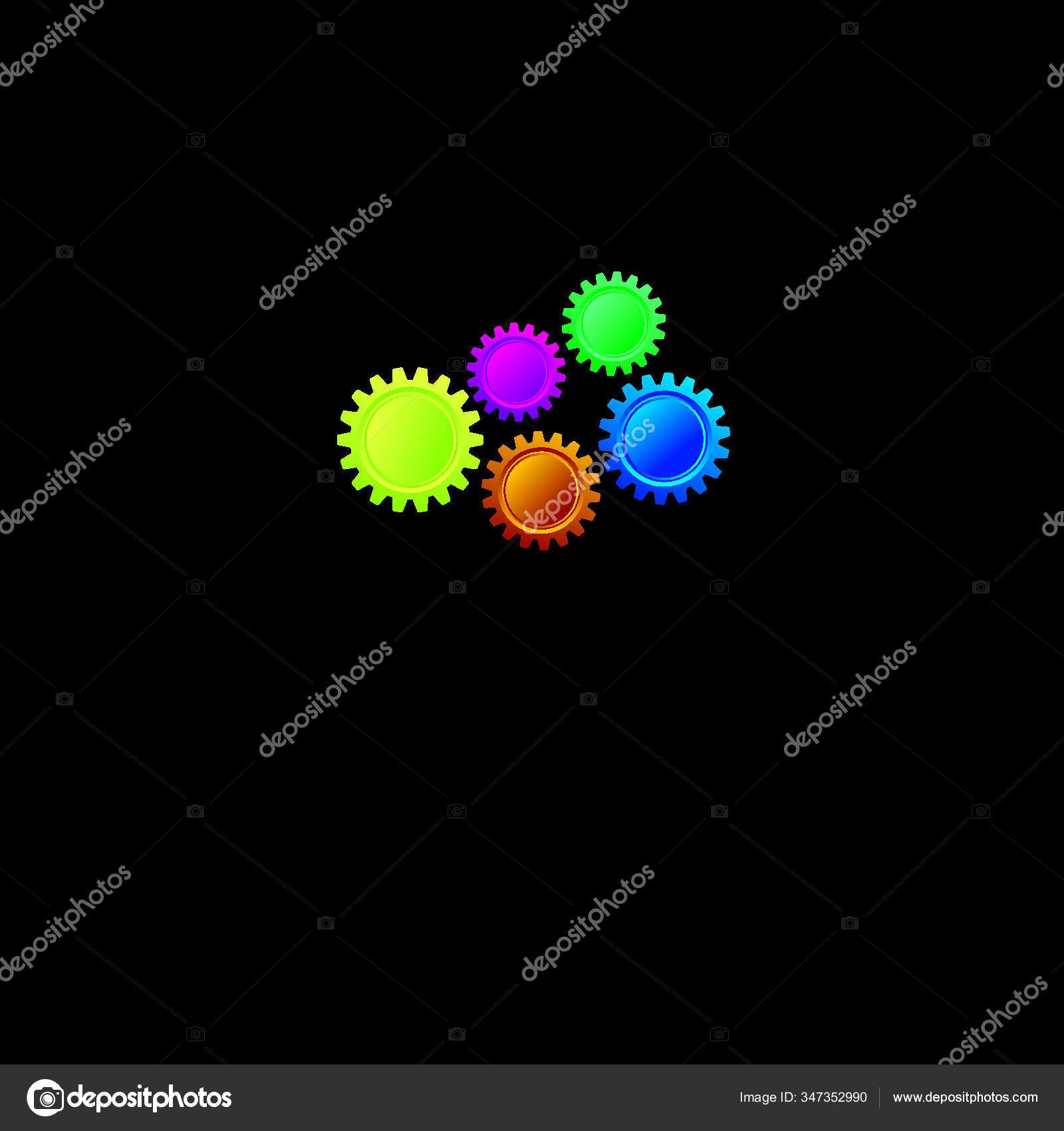 Colorful Gears Hand Stock Vector Stock Vector by ©YAYImages 347352990