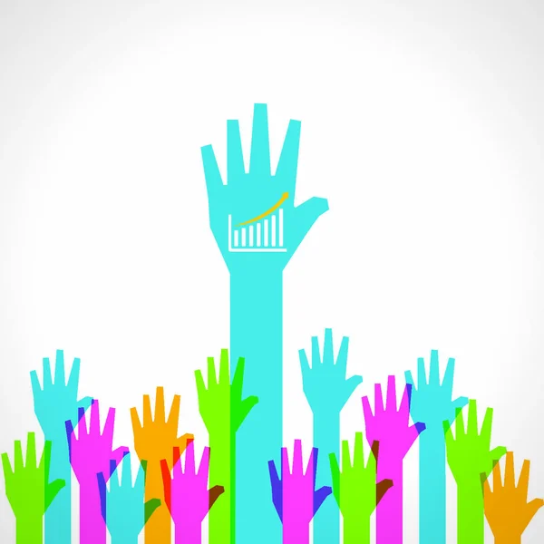 Colorful helping hand background with business graph Stock Vector Image ...