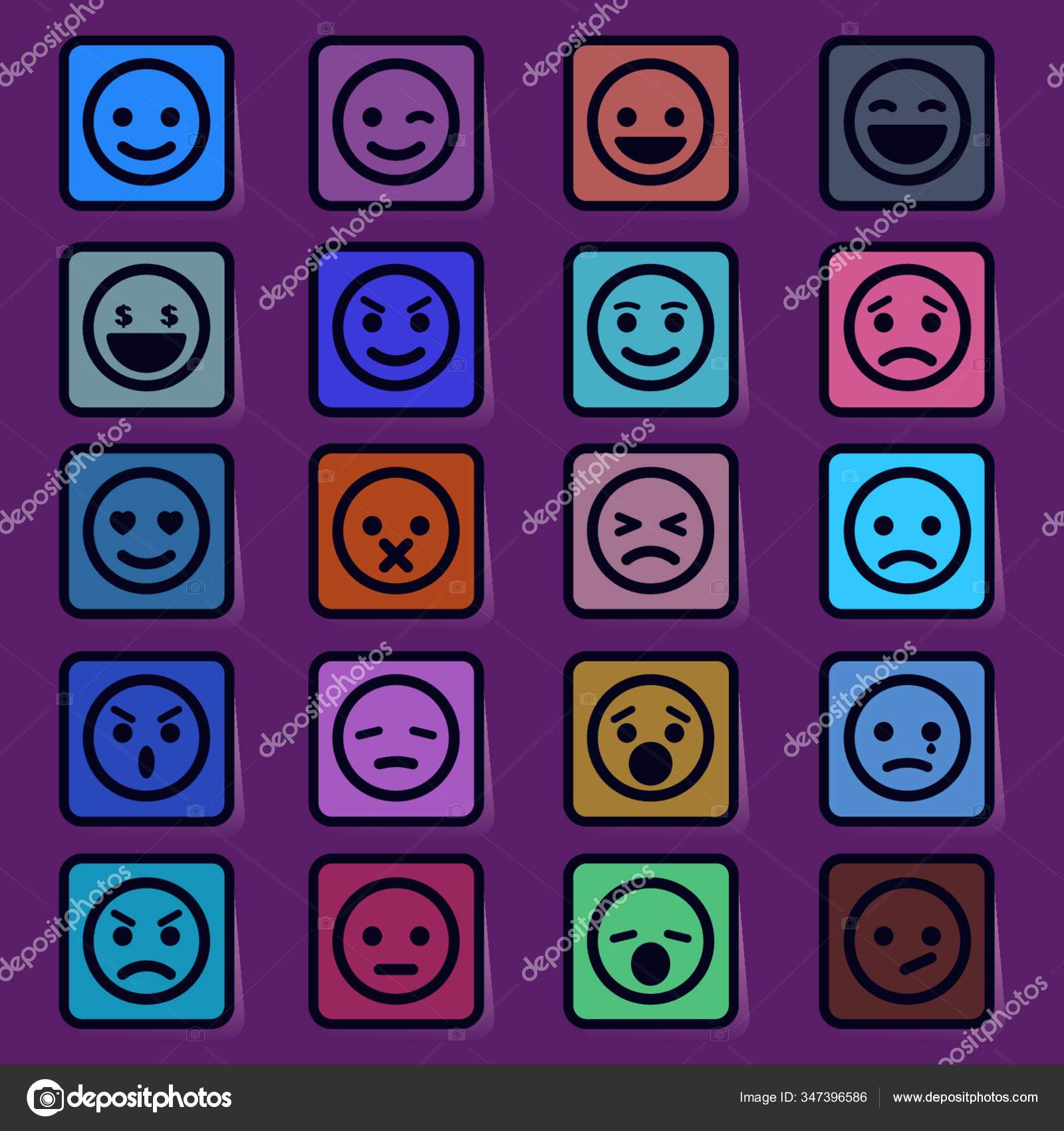 Smiley Faces Icons Set Illustration Eps10 Stock Vector by ©YAYImages ...